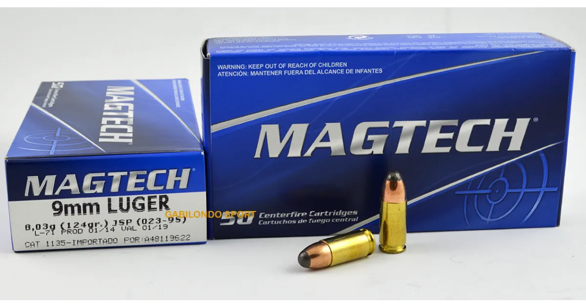 Balas Magtech 9 mm parabellum semiblindada